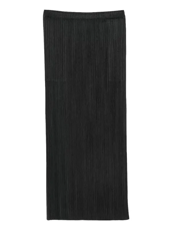Issey Miyake Plissé Effect Midi Skirt - Black