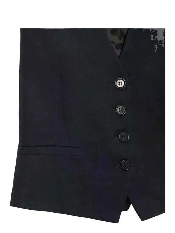 P.a.r.o.s.h Navy Sleeveless V-neck Waistcoat - Blue