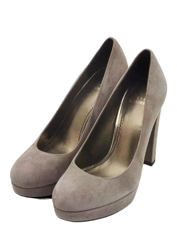 STUART WEITZMAN Suede Platform Pumps - Neutrals