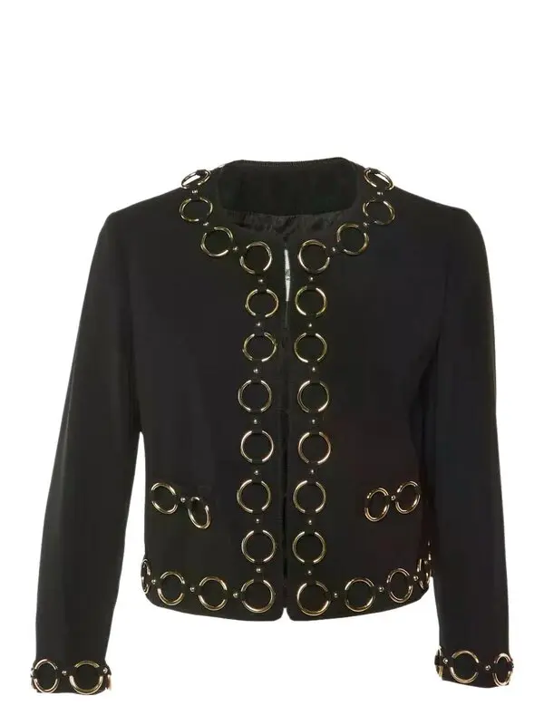 Moschino Fitted Jacket With Chain Detail - Black