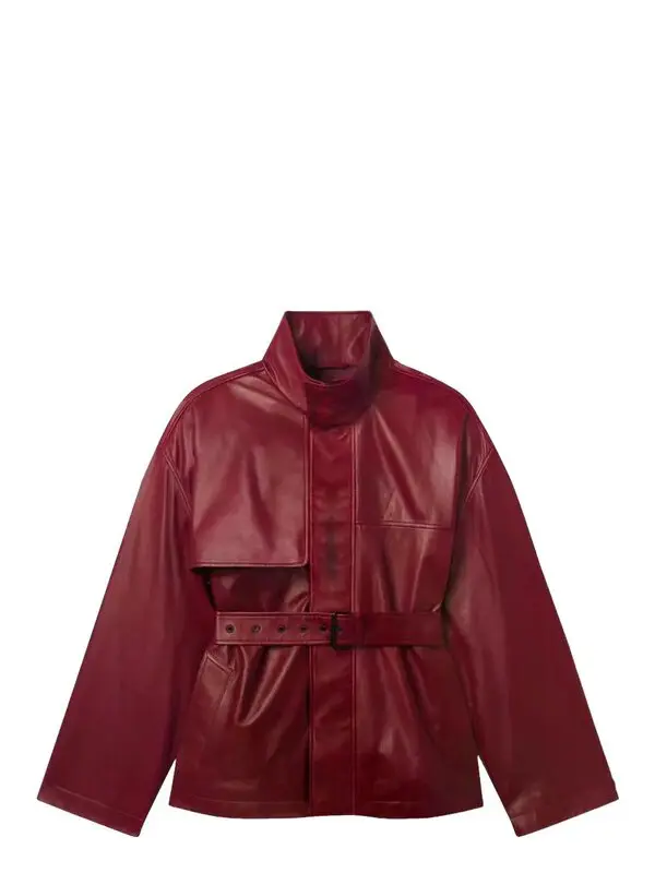 FRAME Alexandra Leather Jacket - Red