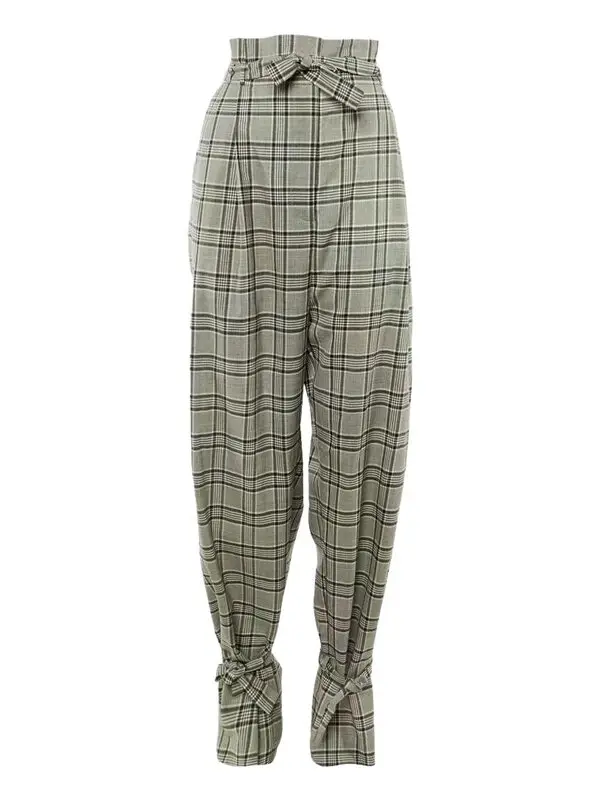 Zimmermann Checkered Virgin Wool Trousers - Grey