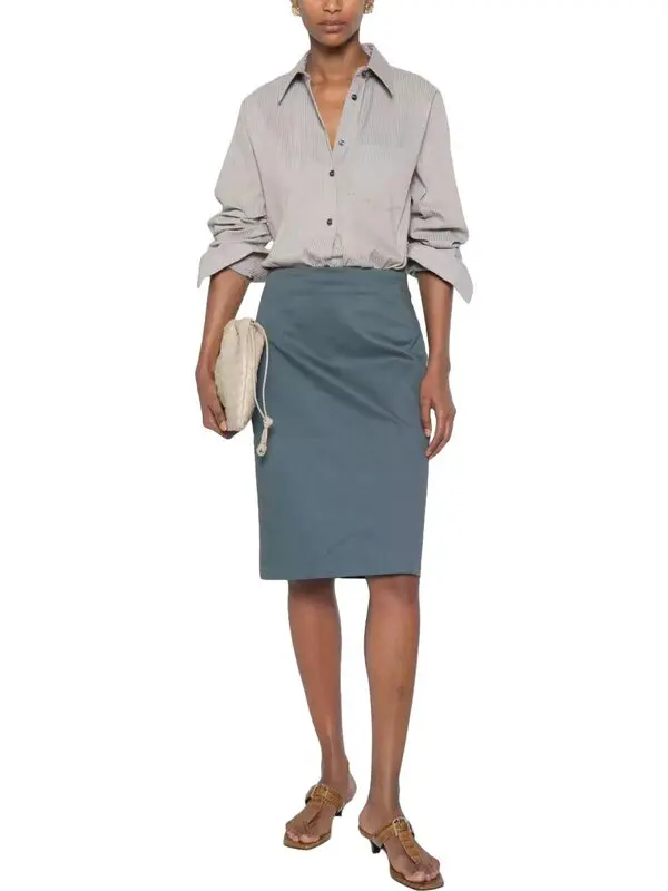 THE M.. Rear-slit Midi Skirt - Blue