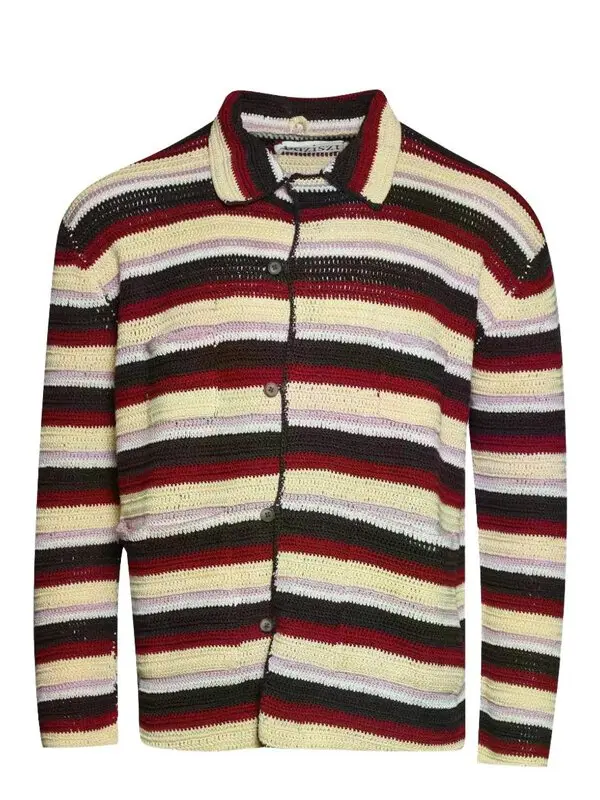 BAZISZT Baziiszt Striped Crochet Shirt - Neutrals