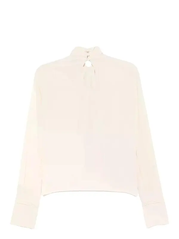 Patrizia Pepe Tie-neck High-neck Blouse - Neutrals