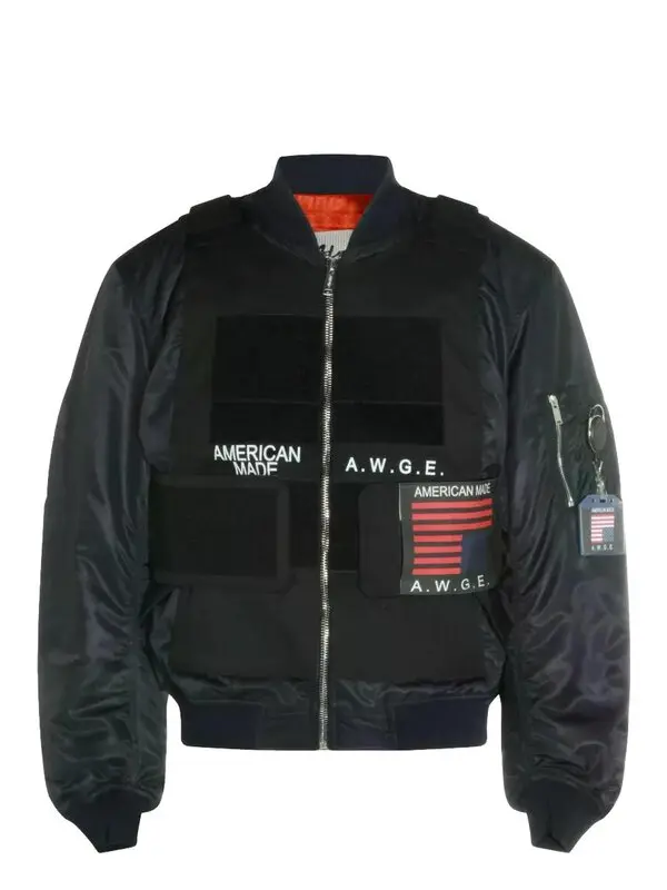 AWGE Logo-print Patch Detail Jacket - Blue