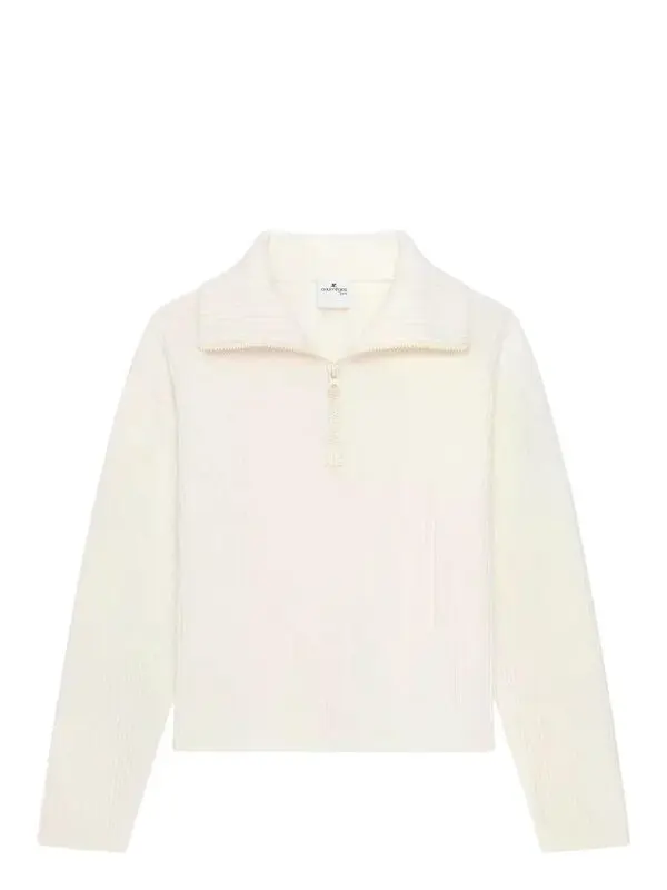 COURREGES Ribbed Knit Wool Sweater - Neutrals
