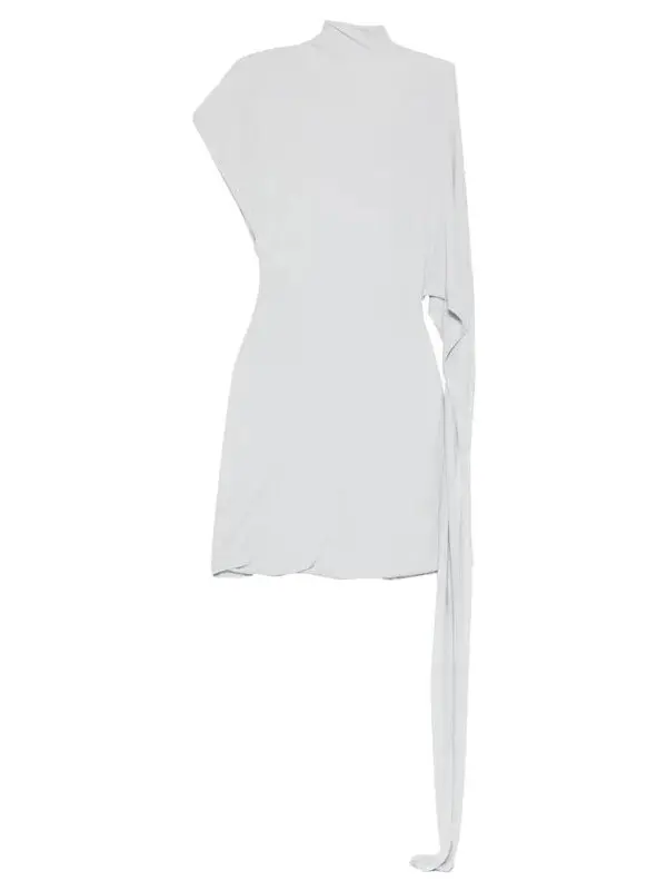 FRANCESCO MURANO Draped Asymmetric High Neck Dress - Grey