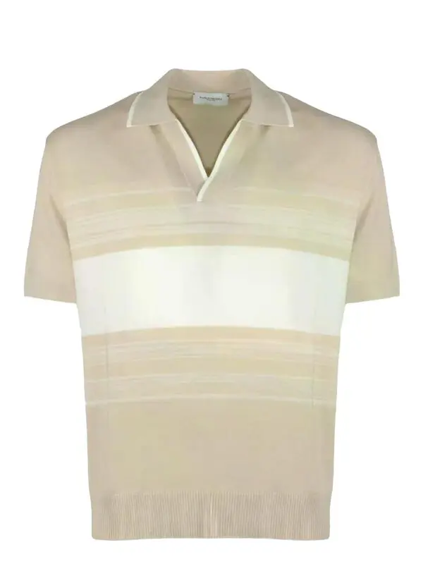 PAOLO PECORA Striped Cotton T-shirt - Neutrals