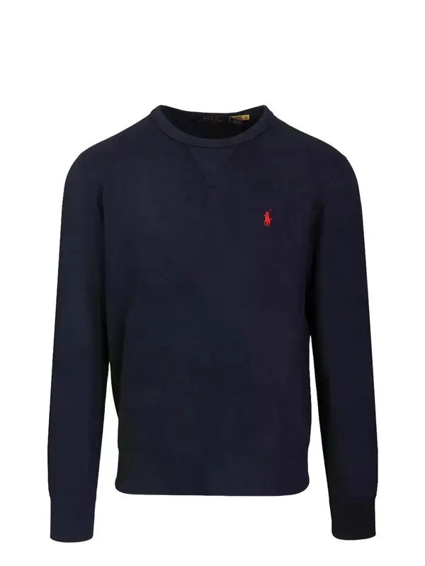 Polo Ralph Lauren Embroidered Crew Neck Sweater - Blue