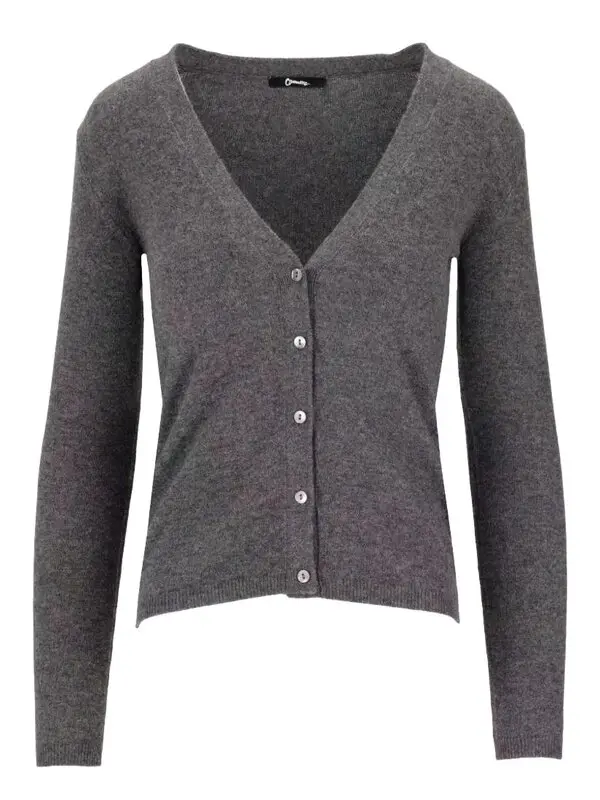 LA ROSE V-neck Cashmere Cardigan - Grey