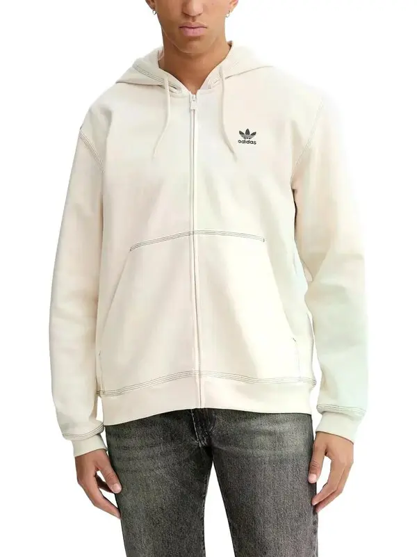 Adidas Contrast Stitch Zip-up Hoodie - Neutrals
