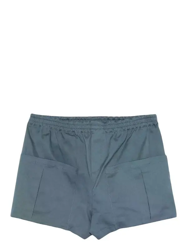 THE M.. Elasticated Waistband Patch-pocket Shorts - Blue