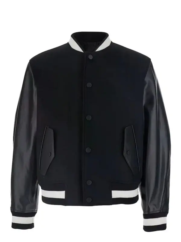 Givenchy Leather-sleeve Bomber Jacket - Black
