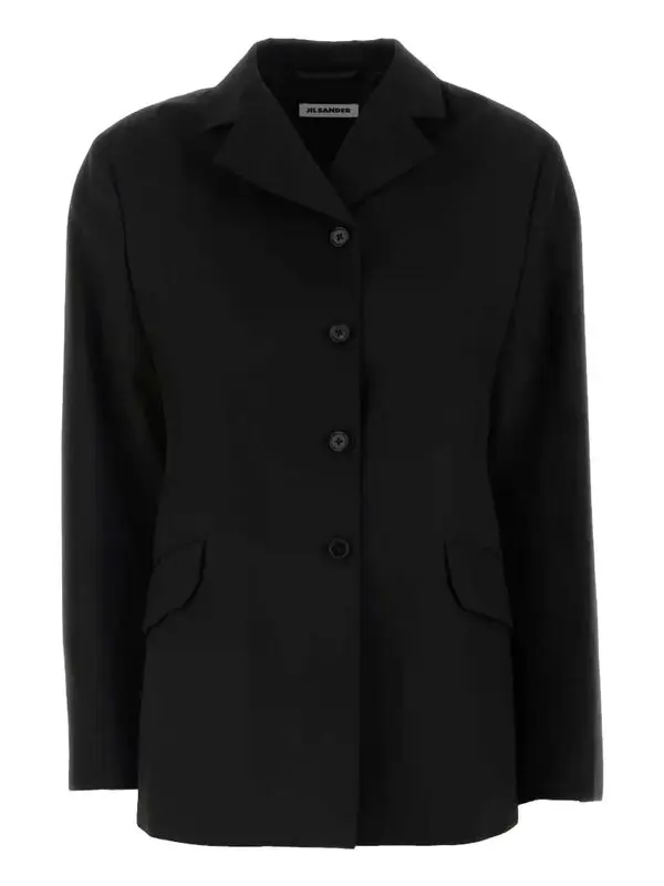 JIL SANDER Single-breasted Felted Blazer - Black
