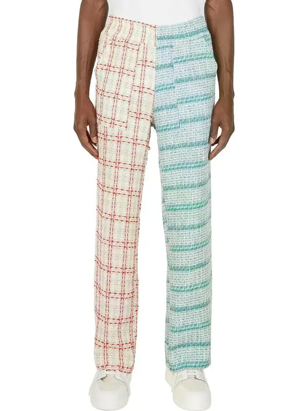 (DI)VISION Di:vision Check-pattern Contrasting Panel Trousers - Neutrals