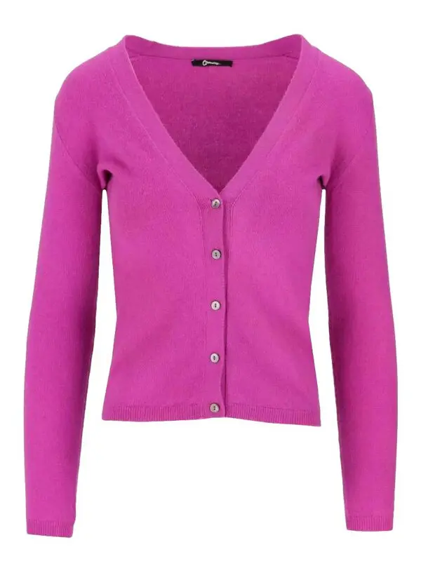 LA ROSE V-neck Button-up Cardigan - Pink