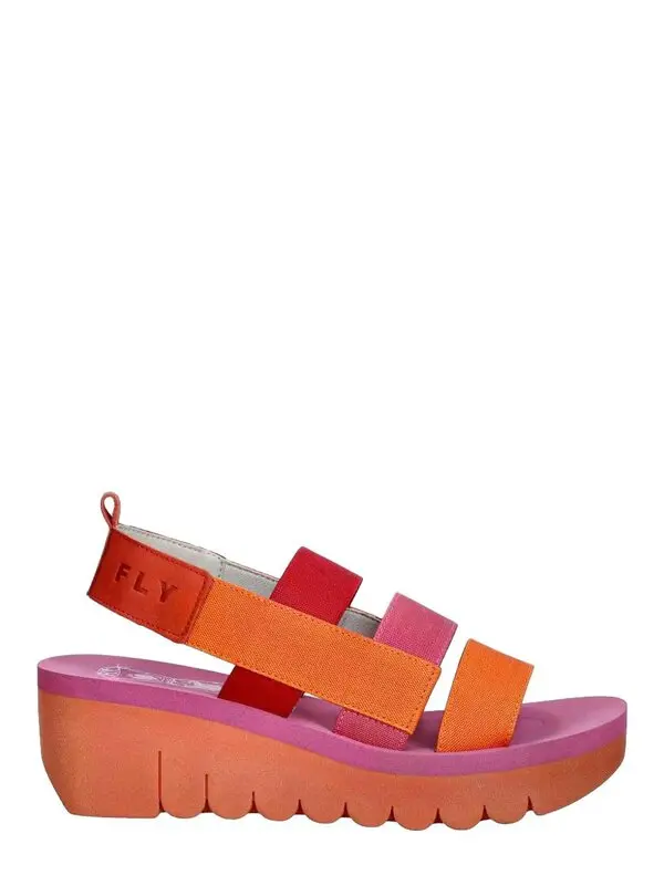 Fly London Multi-strap Platform Sandals - Orange
