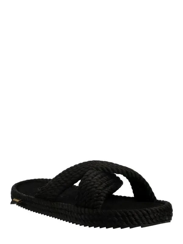 BOHONOMAD Rope Crossover-strap Espadrilles - Black