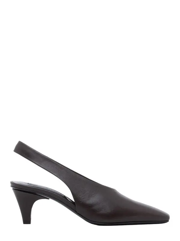 Giorgio Armani Slingback Leather Pumps - Brown
