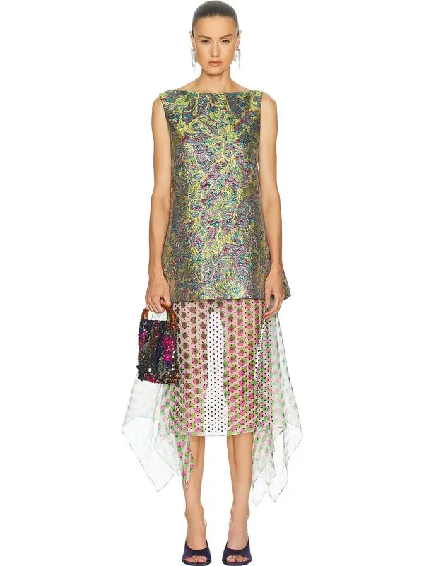 Dries Van Noten Brocade Dress - Lemon