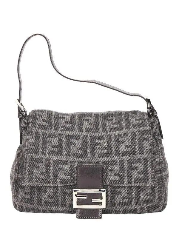 Fendi Zucca Mama Forever Baguette Shoulder Bag - Grey