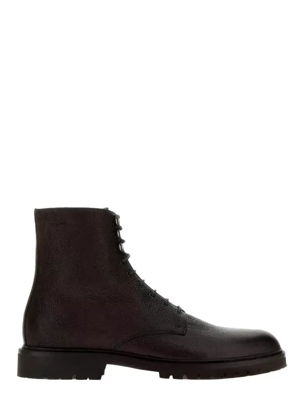 Brunello Cucinelli Lace-up Leather Ankle Boots - Brown