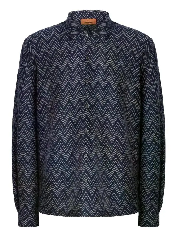 Missoni Cashmere Zigzag Shirt - Blue