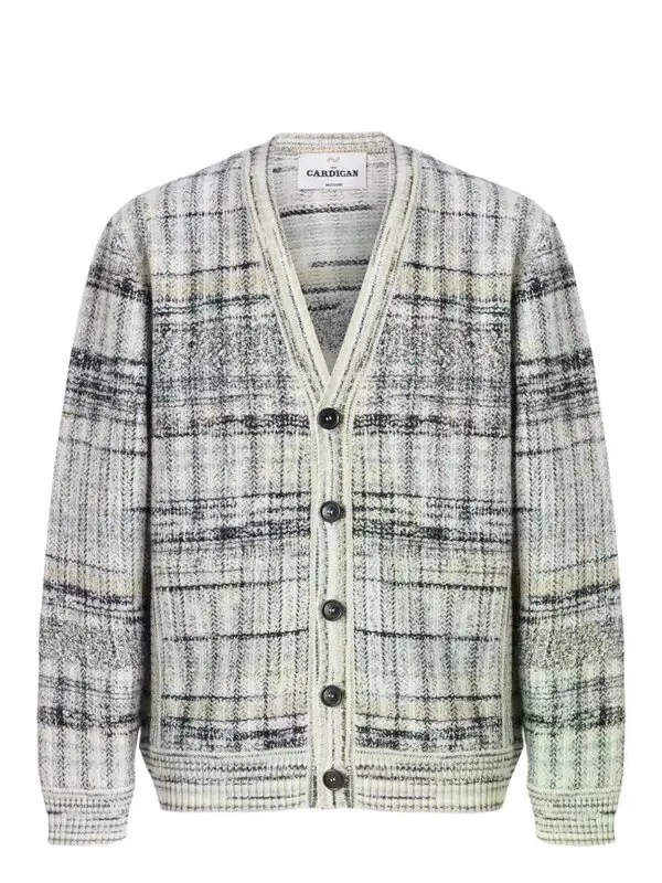 Missoni Check-knit V-neck Cardigan - Grey