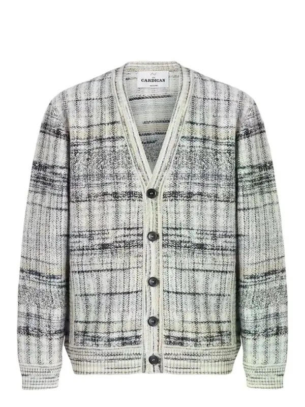 Missoni Check-knit V-neck Cardigan - Grey