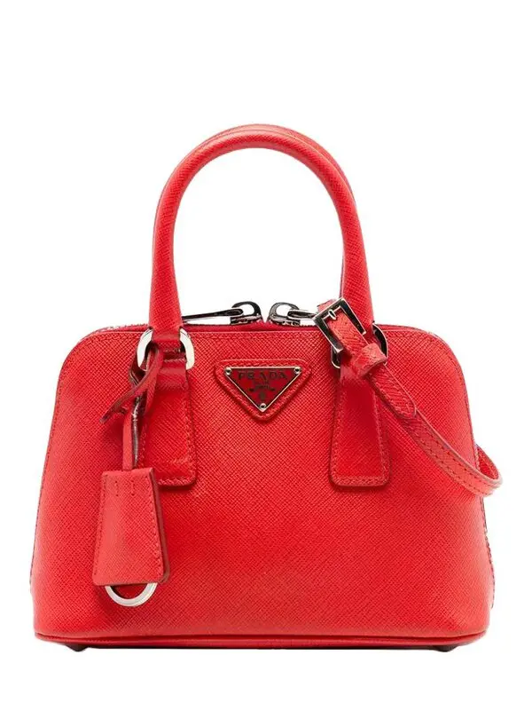 Prada Saffiano Leather Mini Promenade Satchel - Red