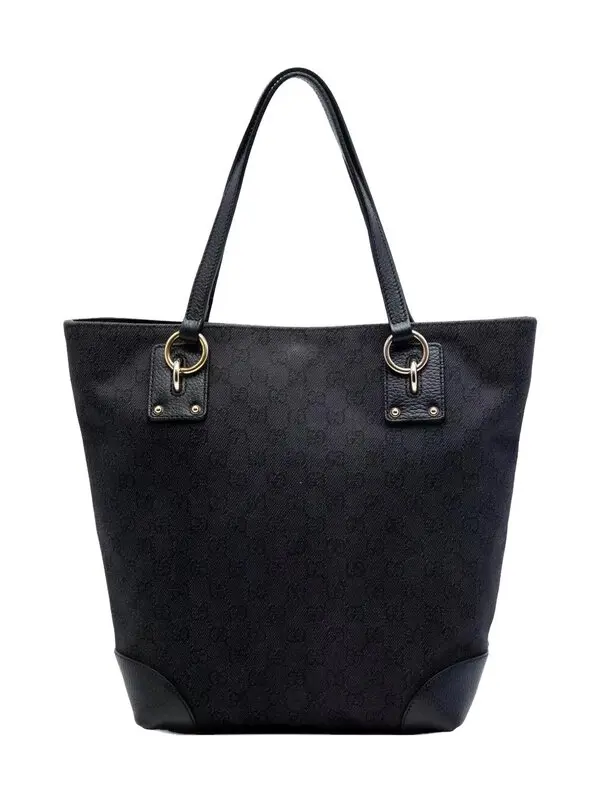 Gucci Gg Denim Charm Tote Bag - Black