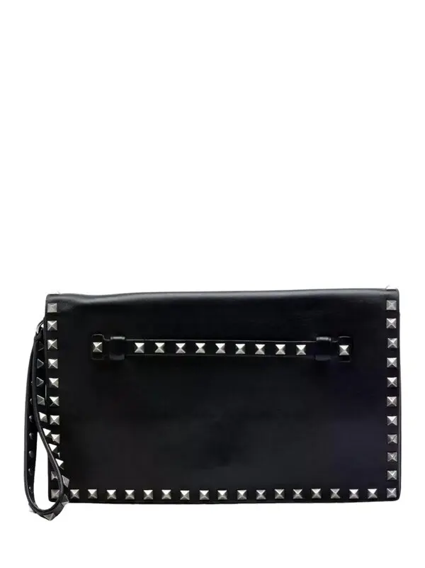 Valentino Garavani Nappa Rockstud Wristlet Clutch Bag - Black