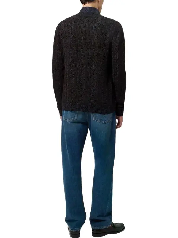 Missoni Wool And Viscose-blend Cardigan With Greek Key Motif - Brown