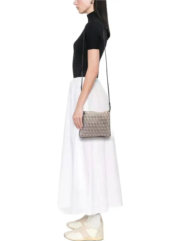 Fendi Zucchino Canvas Crossbody Bag - Neutrals
