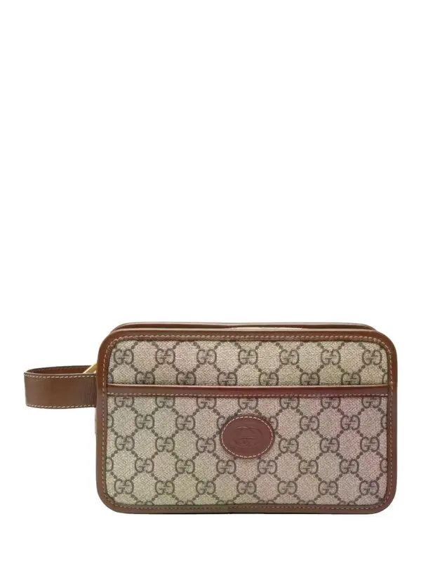 Gucci Gg Supreme Interlocking G Clutch Bag - Neutrals