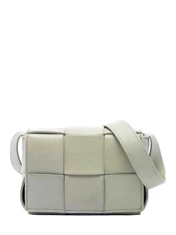 Bottega Veneta Candy Nappa Intrecciato Cassette Crossbody Bag - Grey