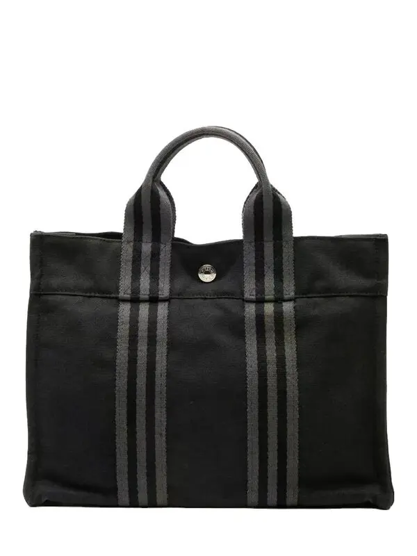 Hermès Canvas Fourre Tout Pm Tote Bag - Black