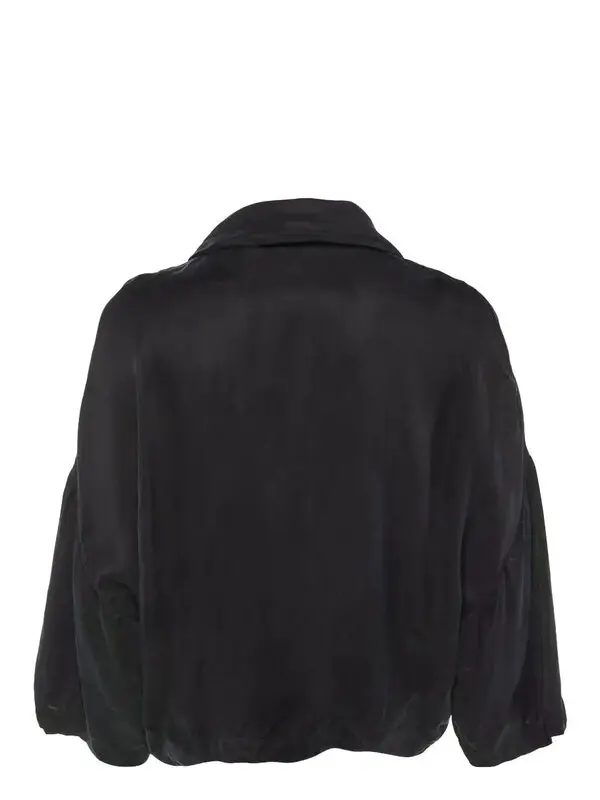 Emporio Armani Sateen Three-quarter Sleeve Blouse - Blue