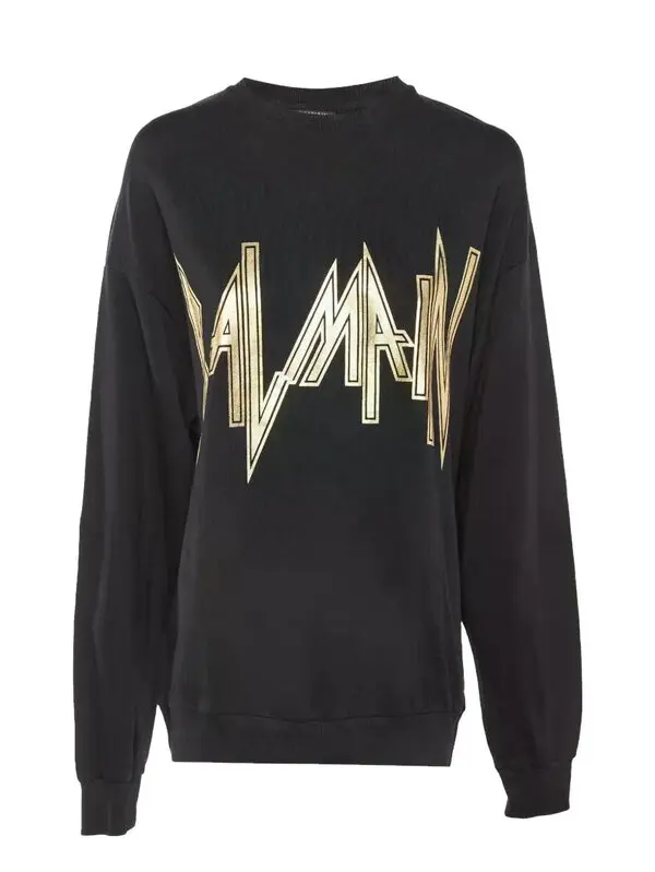 Balmain Logo Print Sweatshirt - Black