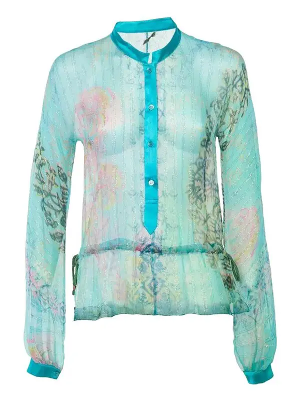 Etro Printed Lurex Blouse - Blue