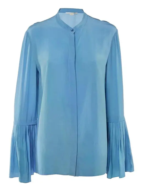 Stella McCartney Silk Flared-sleeve Top - Blue