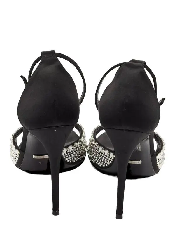 Gucci Embellished Ankle-strap Stiletto Sandals - Black