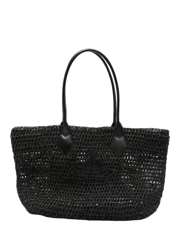 VIVIENNE WESTWOOD Small Alana Woven Tote Bag - Black