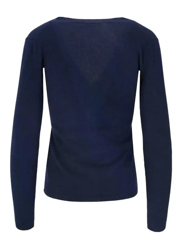 LA ROSE V-neck Button-up Cardigan - Blue