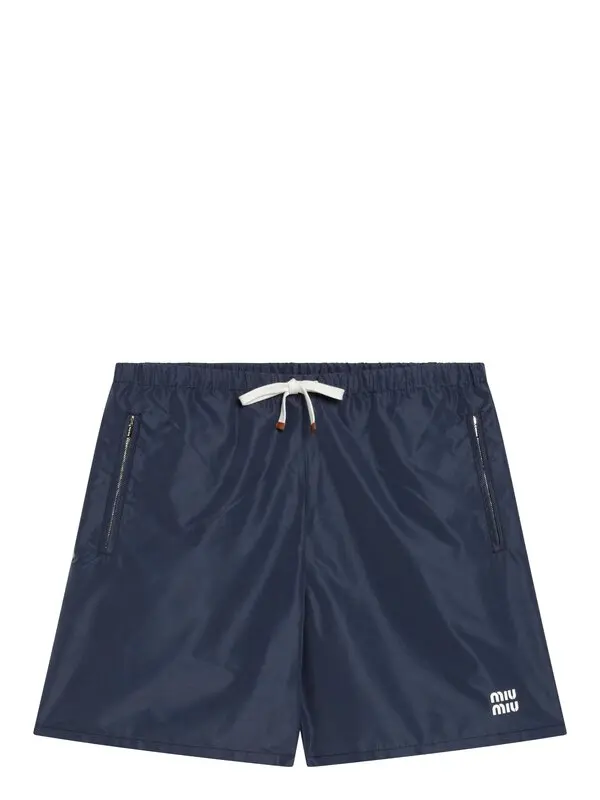 Miu Miu Technical Fabric Windproof Bermuda Shorts - Blue