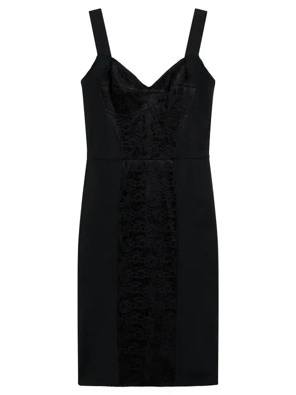 Dolce & Gabbana Sheath Dress With Lace Details - Black