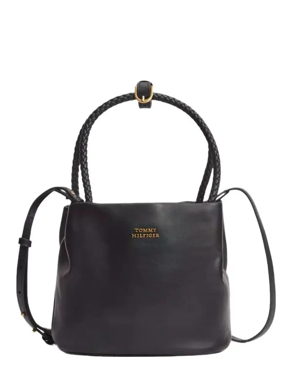 Tommy Hilfiger Braided Handle Shoulder Bag - Black