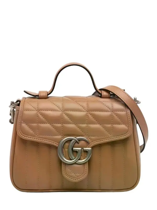 Gucci Aria Mini Matelassé Top Handle Bag - Brown