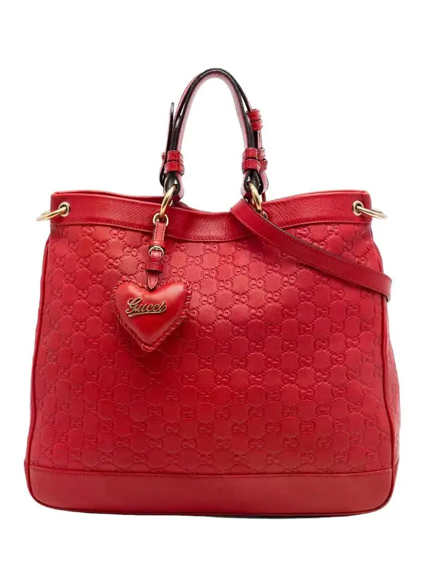 Gucci Medium Valentine Top Handle Bag Satchel - Red
